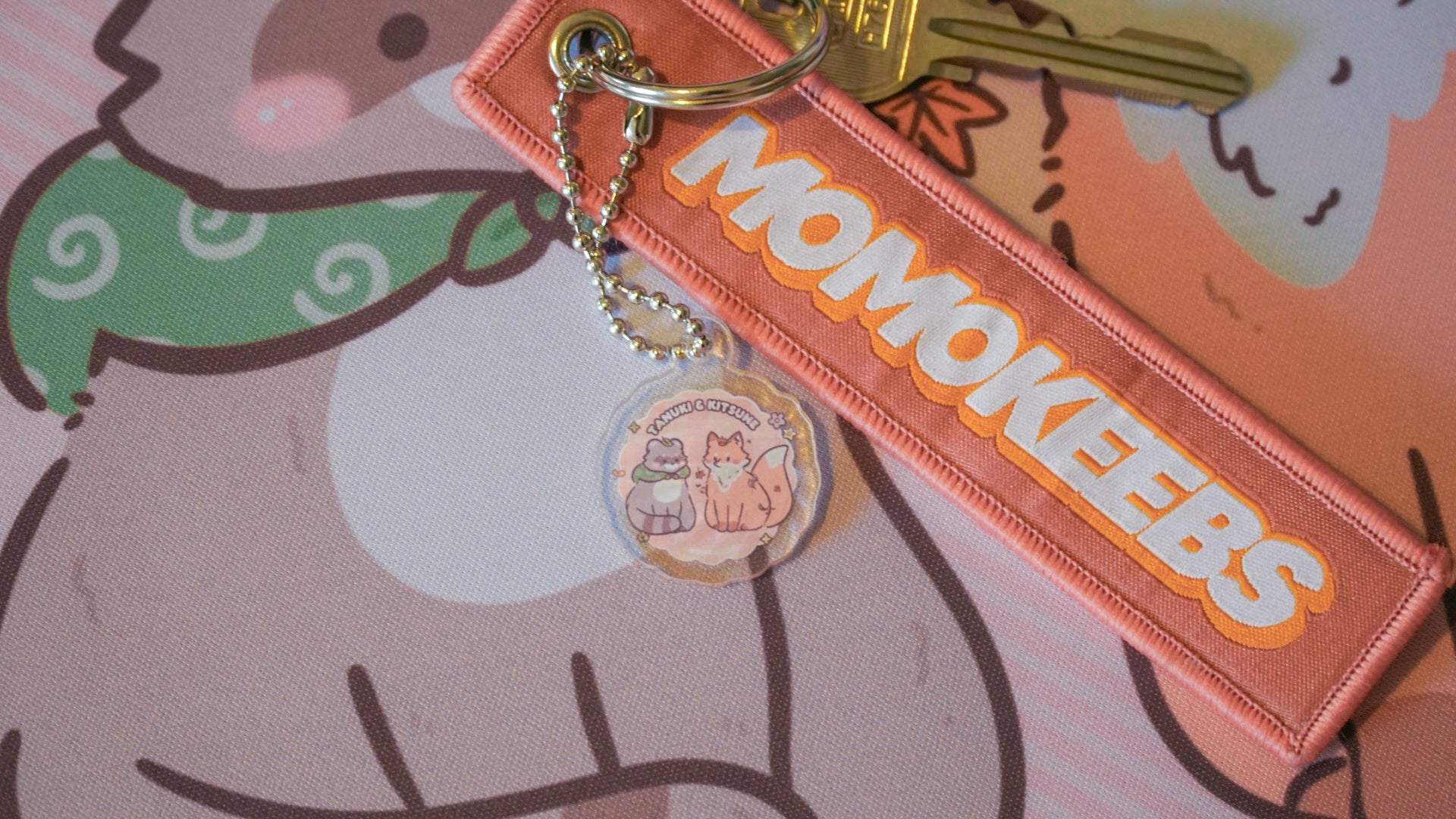 tanuki & kitsune mini acrylic charm – momokeebs